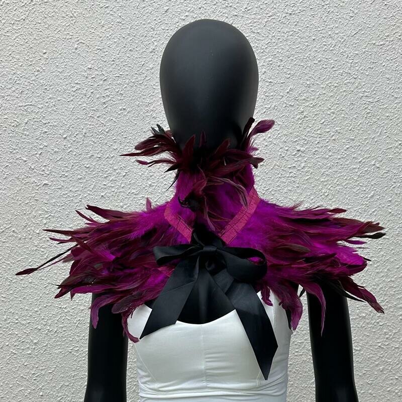 Маскарадная вечеринка на Святой День 20.26million года, перьевая труба, 2-слойный шаль, накидка, жилет, искусственный воротник, многоцветный, опционально, кросс-бордер
