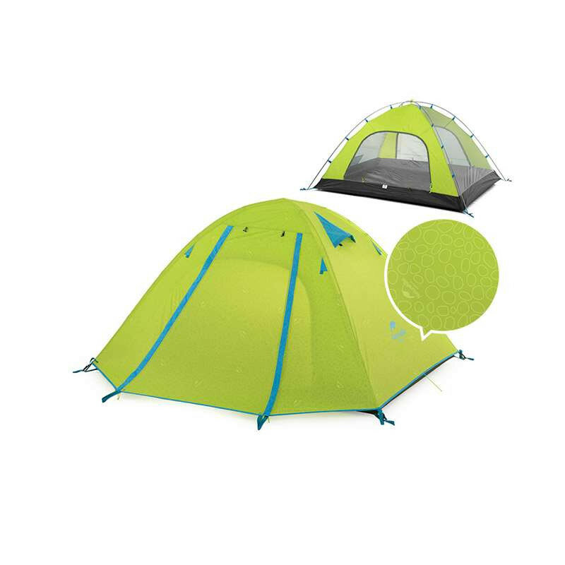 Палатка Naturehike P-Series NH18Z033-P 210T/65D трехместная светло-зеленая (6975641887492)