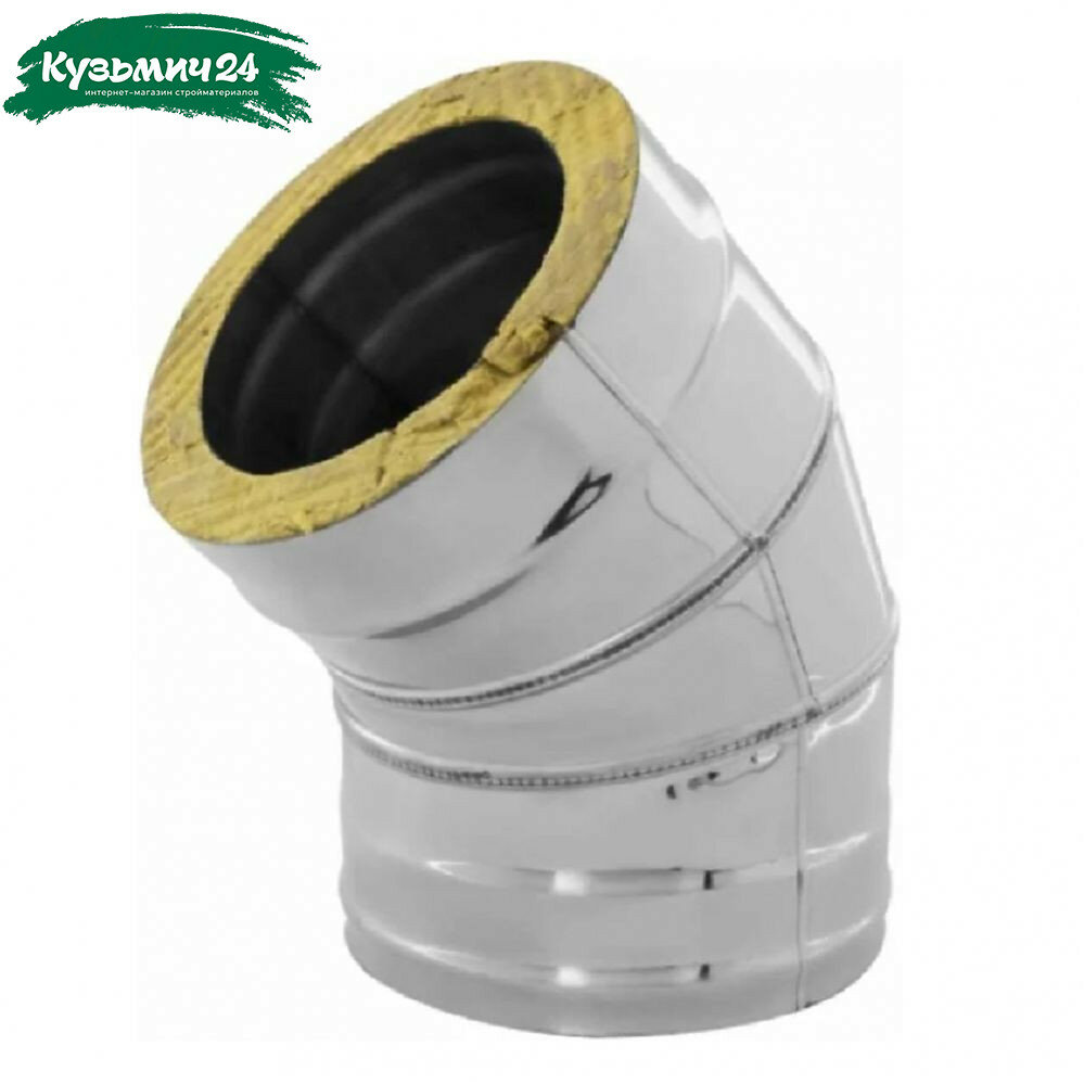 Отвод (колено) дымохода К d 120х200, угол 135 гр, сталь, сэндвич-конструкция