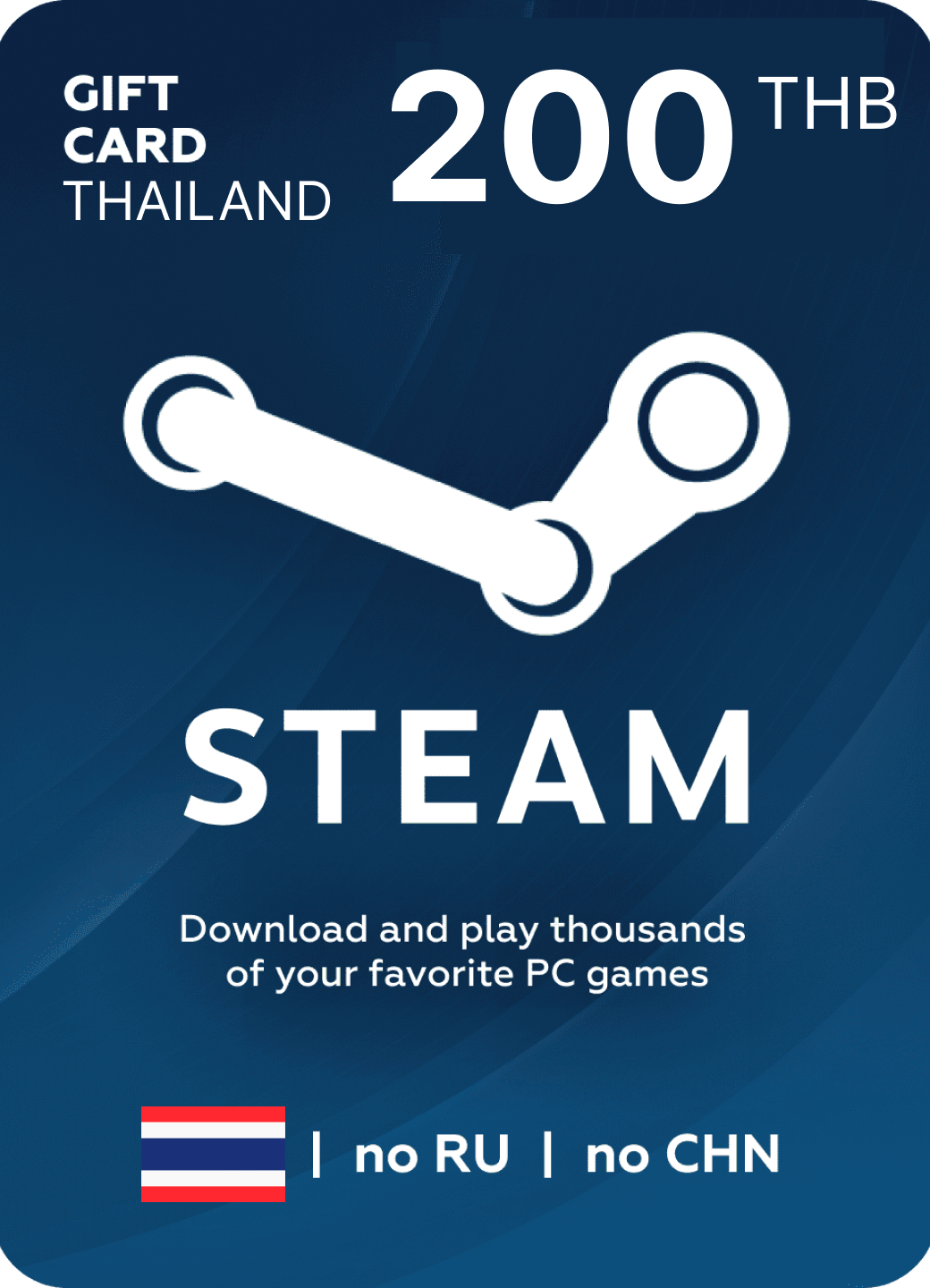 Подарочная карта Steam 200 THB Тайских бат / Таиланд / Цифровой код пополнения счета / Steam Gift Card Thailand