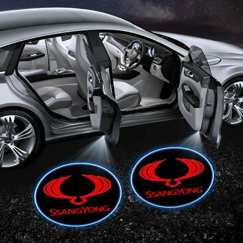 2X светодиодные двери автомобиля светопроекционная лампа логотип для SsangYong Citroen TRD Lexus Jeep Infiniti Buick Jaguar Tesla Suzuki