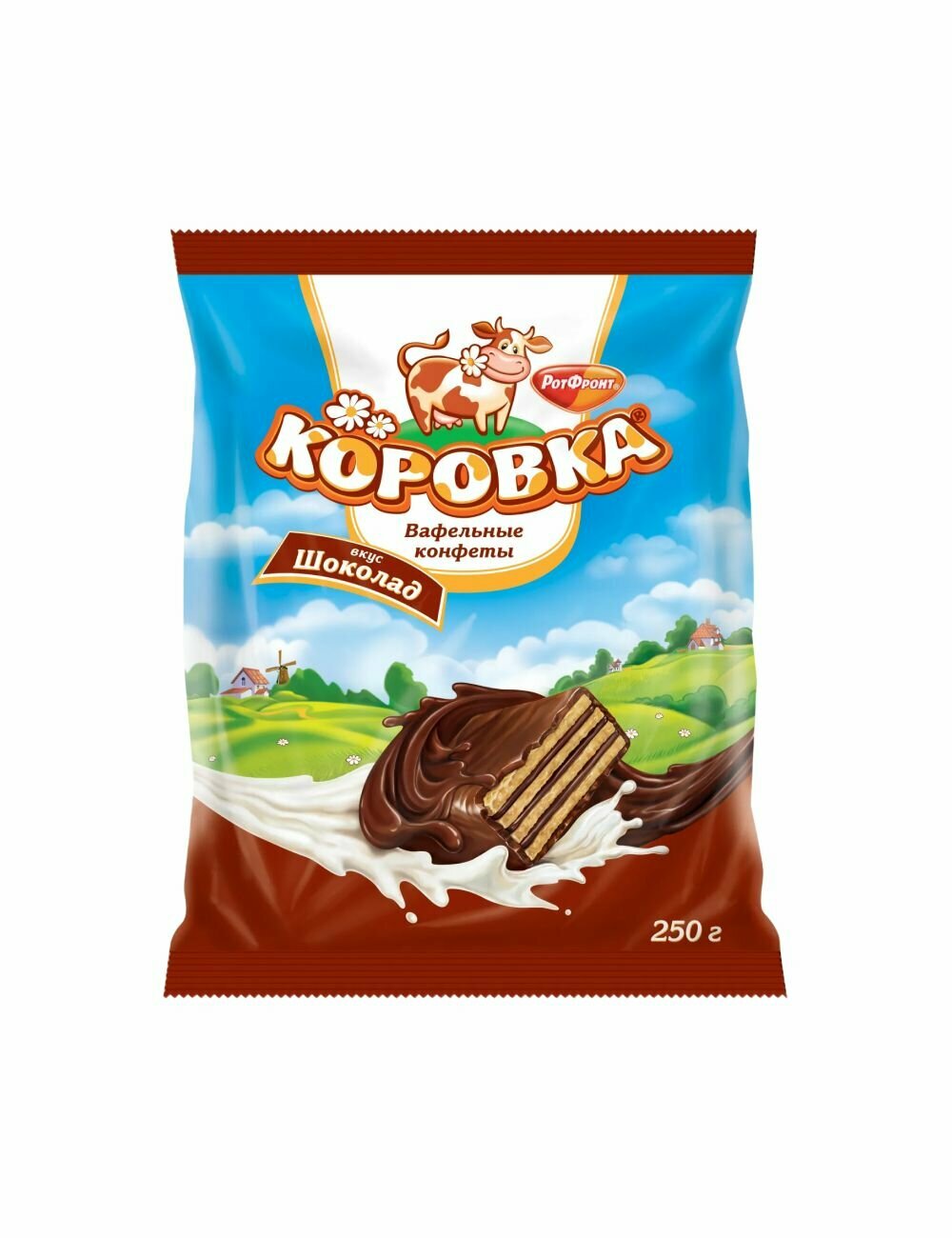 Конфеты вафельные Рот Фронт Коровка вкус Шоколад 250г 1шт