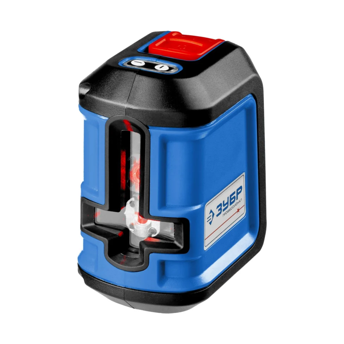 Нивелир Зубр Крест-15 с держателем, дальность измерения 15 м, два луча, самовыравнивание, IP54, синий