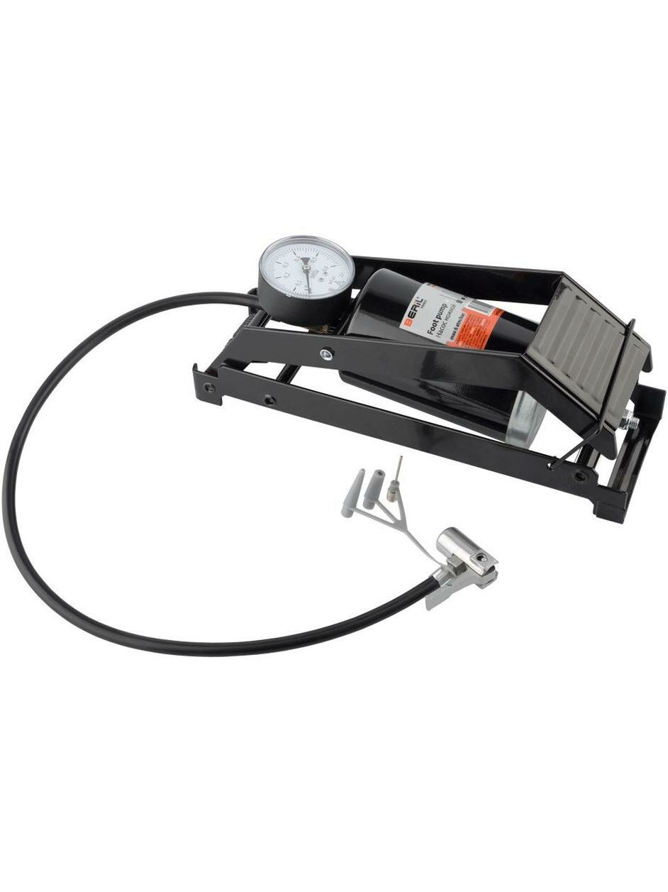 Насос ножной с манометром, до 6 атм, BERIL (882707)