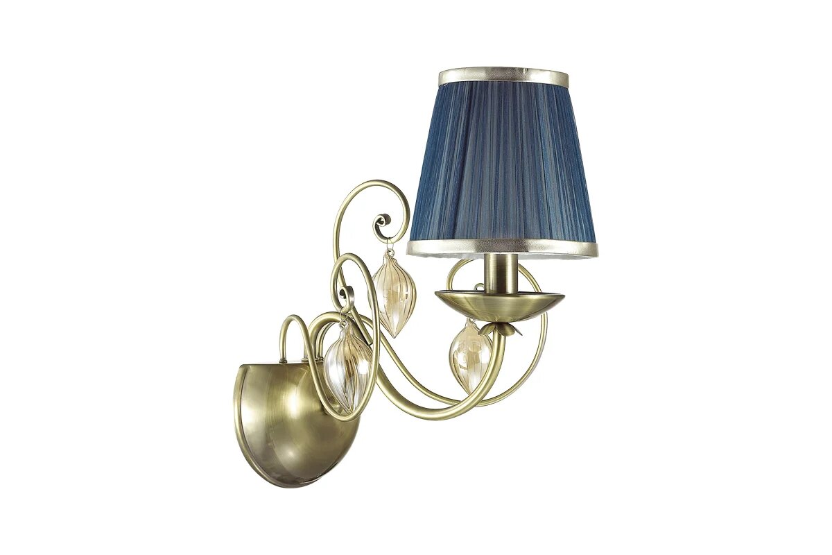Бра Odeon Light Niagara 3921/1W, бронзовый/синий, цоколь Е14