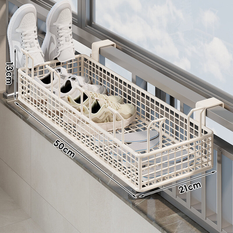 Балконная полка для сандалий, корзина для сушки обуви, наружный крючок для оконного ограждения, антикражный крючок для окна, полка для сушки обуви