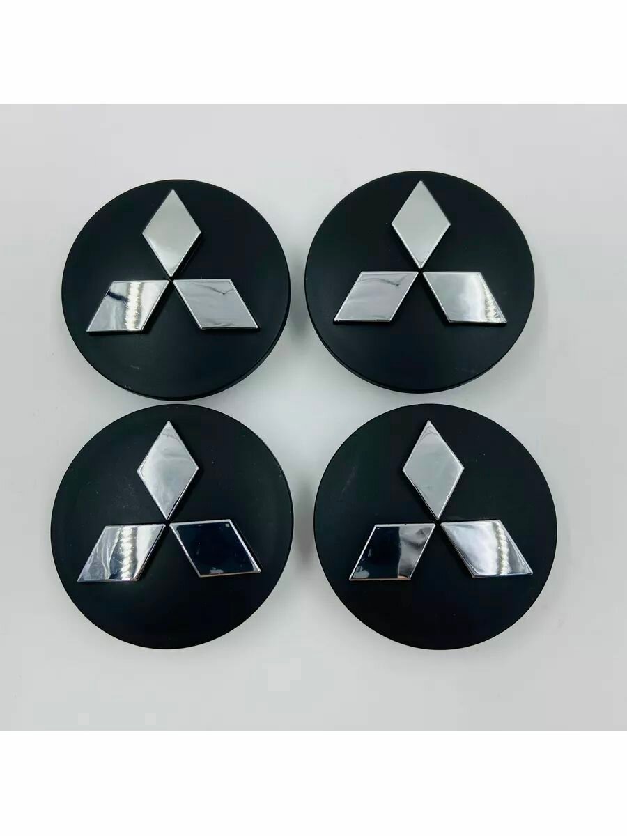 Колпачки на литые диски с эмблемой Mitsubishi 60 мм 4 шт