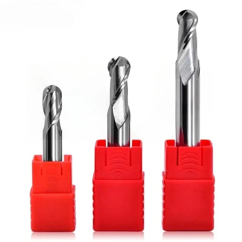 HRC50 2-зубая фреза из карбида вольфрамовой стали, сферическая фреза для 1PCS, R1.0x4x4Dx50L