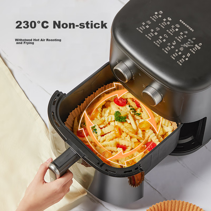 Chuidahuang Air Fryer Silicone Baking Pans, Round Non-Stick Pans for Home Baking And Roasting, 16cm, 100 Sheets