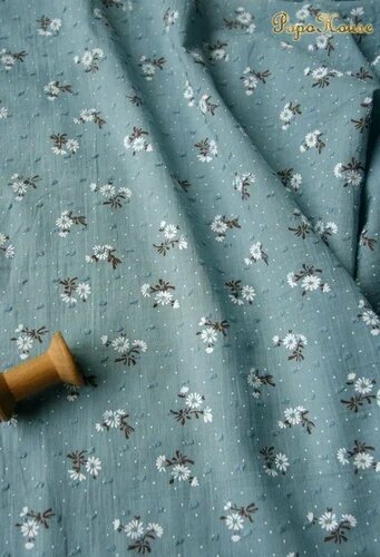 140x50 см свежая и тонкая летняя хлопковая швейная ткань в горошек с цветочным принтом, изготовление детской одежды, платьев