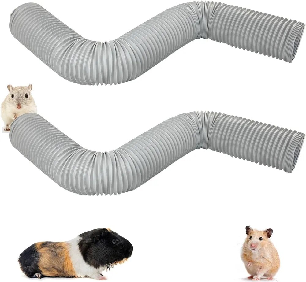 Тоннель-труба для хорьков, крыс и грызунов 1 метр, складной лабиринт для игр и активности Диаметр 20CM (удлиненный 80CM) Белый