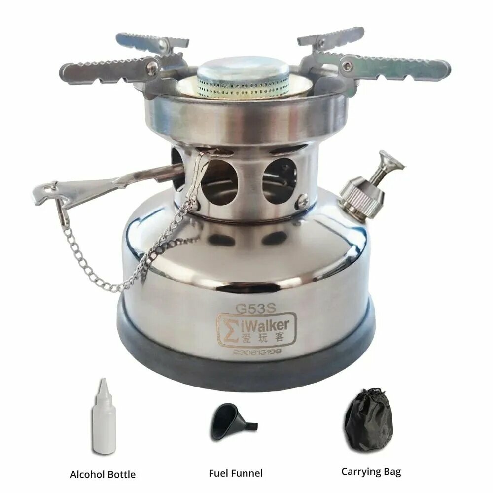 IWALKER G53S: Бензиновая походная плита, горелочная решетка для походной плиты, тихая горелочная решетка предназначена для путешествий, пикников и чрезвычайных ситуаций