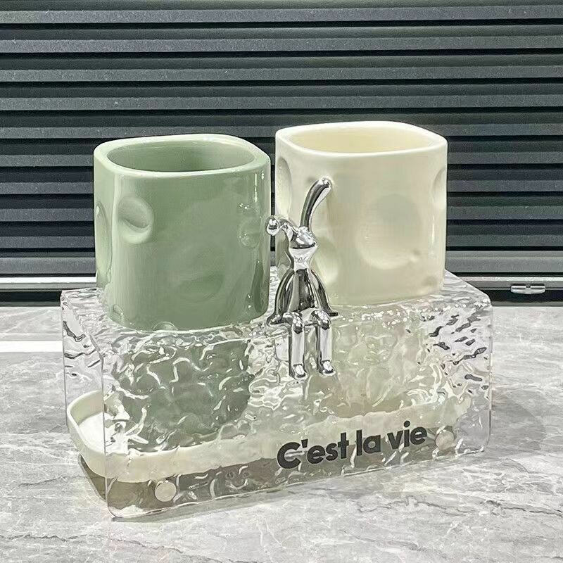 Легкая роскошь 2-в-1 керамический держатель для палочек для еды, корзина для палочек, дренажная коробка для палочек, настенный держатель для палочек, кухонный контейнер для хранения