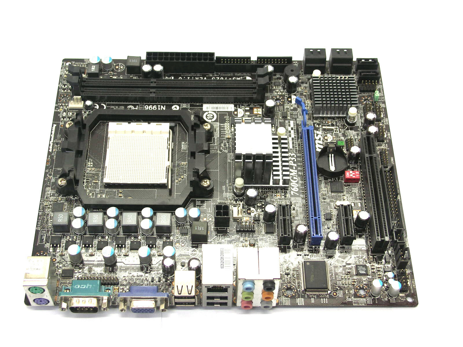 Материнская плата S-AM3 MSI 760GM-P33, AMD760/2XDDR3/SVGA/SATA/Sb/Lan/mATX