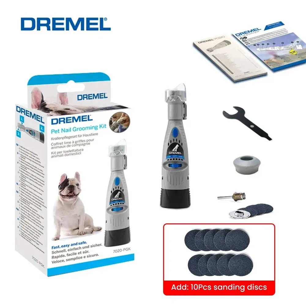 Dremel 7020 Гриндер для когтей собак и кошек с когтерезкой, с режущим диском 14 шт