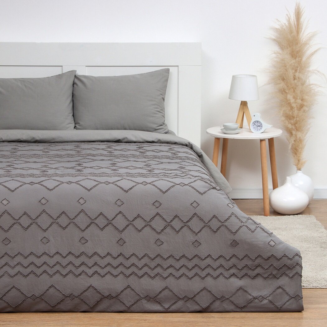 Покрывало LoveLife Tufting: Орнамент цв. серый, 150*220±5см, микрофайбер, 100% п/э