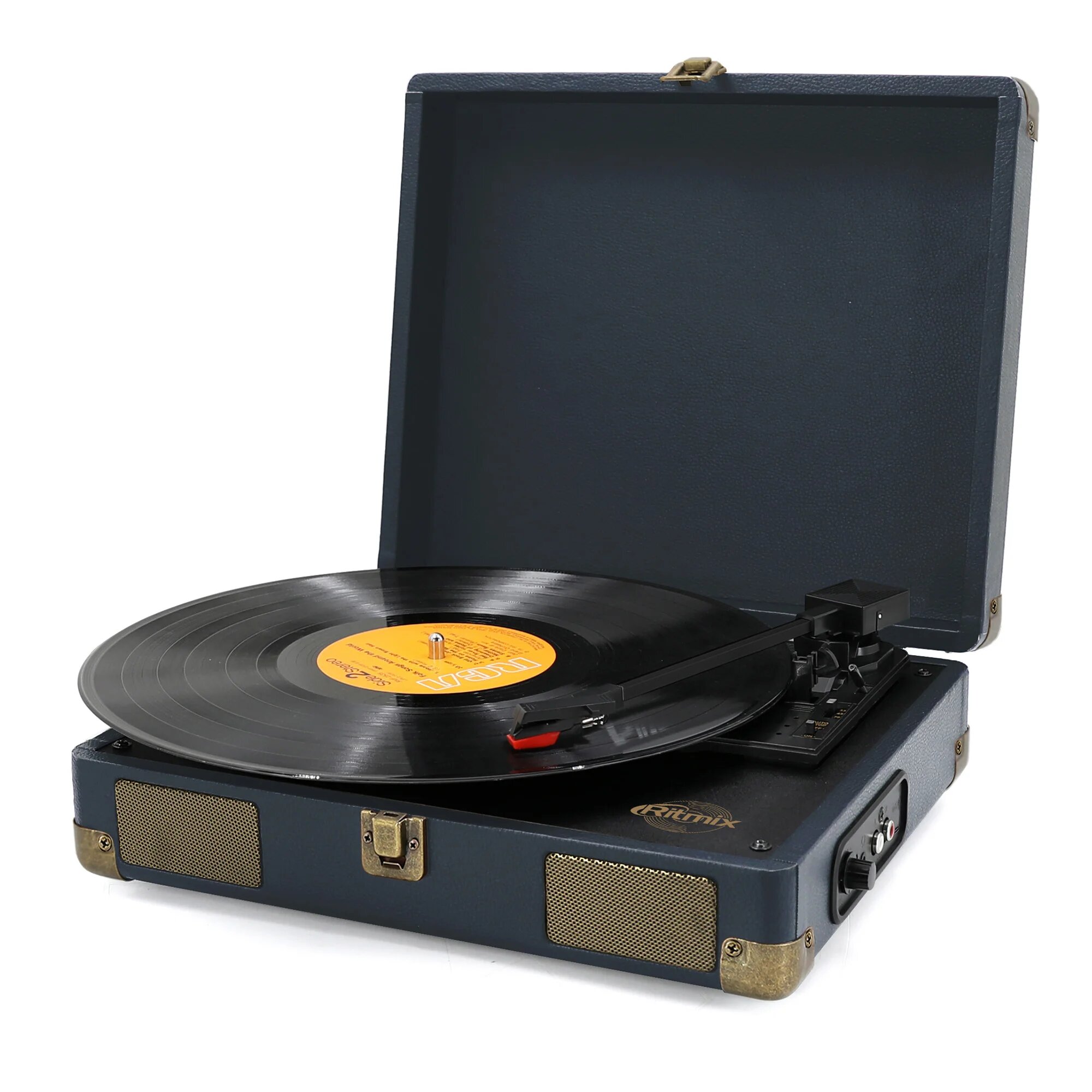 Виниловый проигрыватель Ritmix LP-100, встроенный фонокорректор, USB Type-C, синий
