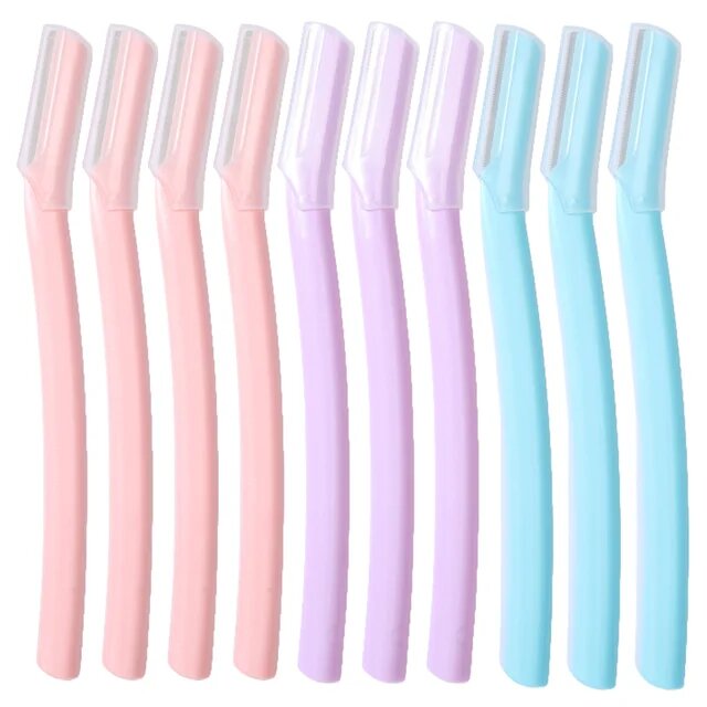 Набор из 5/10/24 предметов: триммер для бровей, портативная бритва для лица, устройство для удаления волос, лезвия для бровей, косметика.