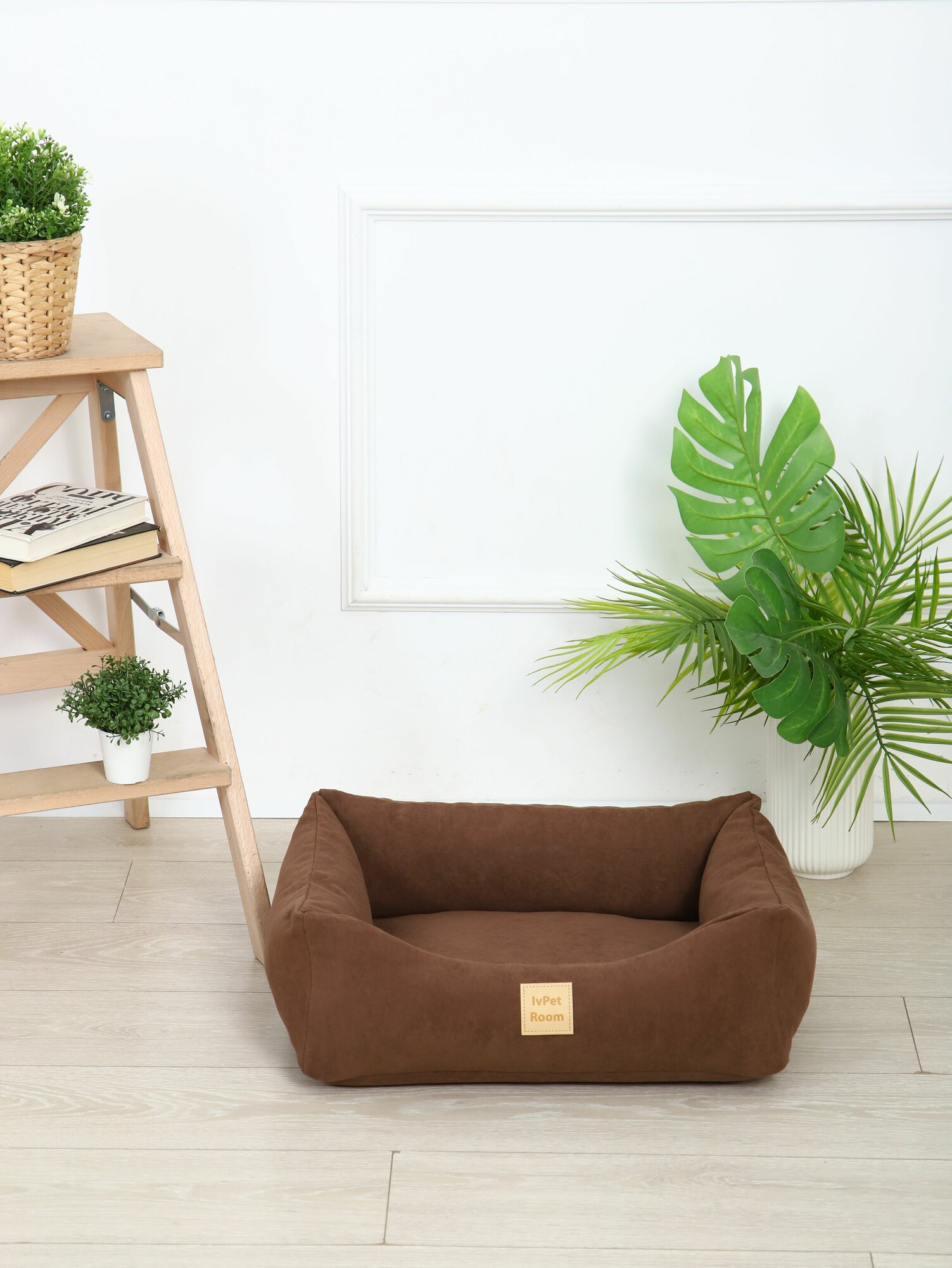 Лежанка для собак со съемным чехлом IvPetRoom Comfort S 60x50 микровелюр