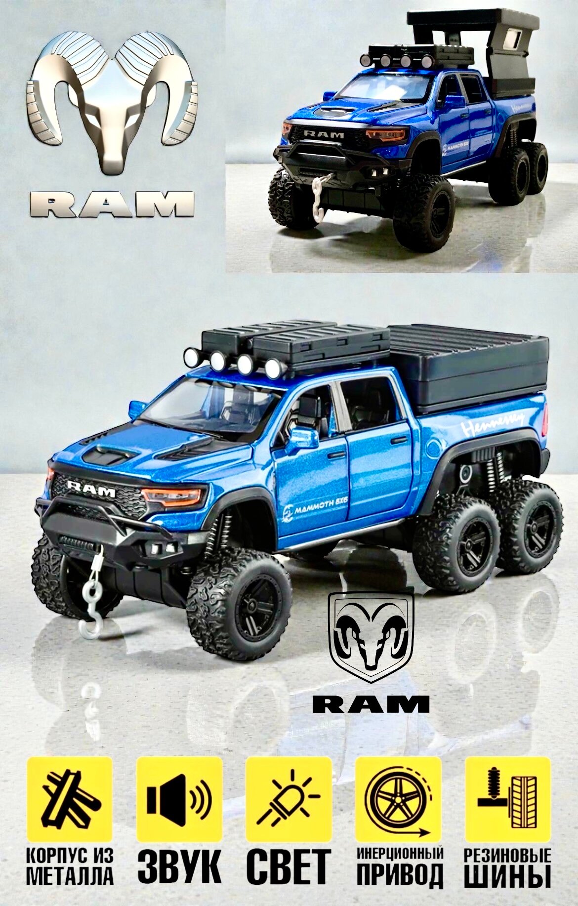 Коллекционная масштабная модель Dodge Ram TRX 6x6 Apocalypse 1:32