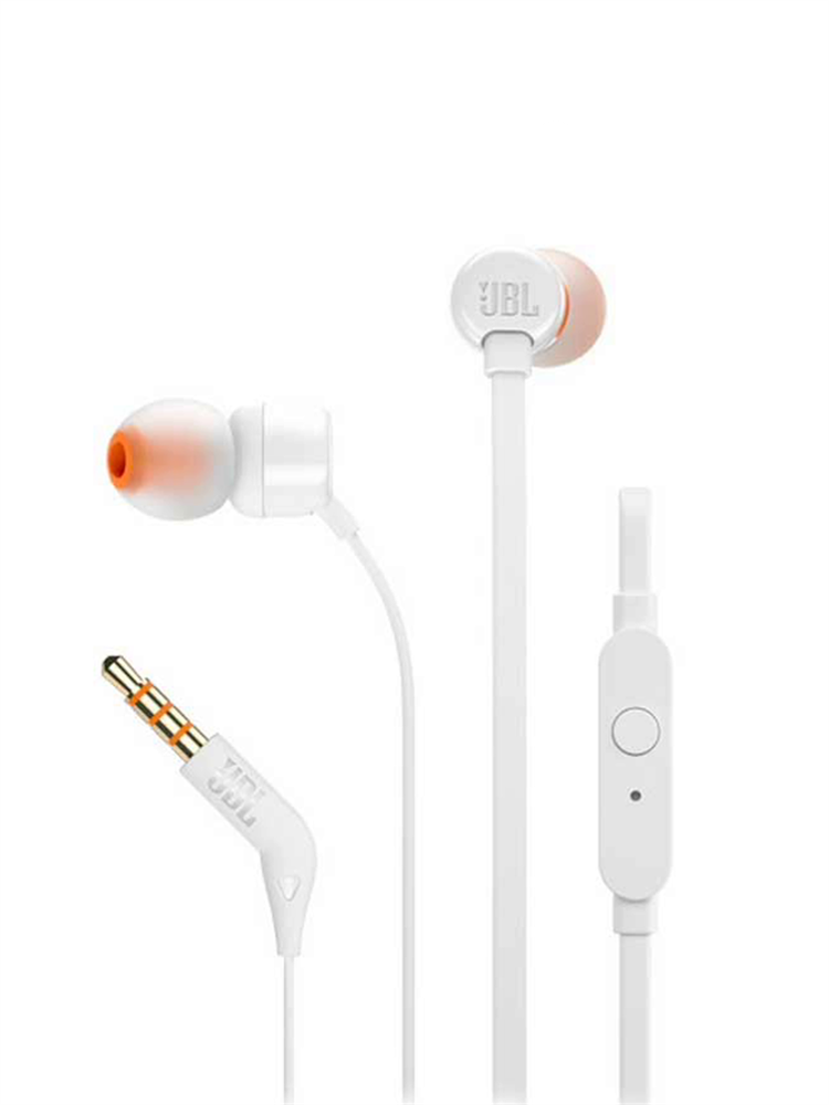 JBL Проводные наушники с микрофоном JBL Tune 110 JBLT110WHT jack 3.5 mm белый