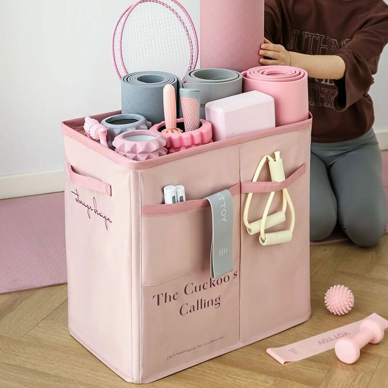 Корзина для хранения ковриков для йоги для домашнего использования, настенное крепление для спортивного и фитнес-оборудования, стойка для хранения поролоновых валиков, домашнее оборудование для пилатеса.