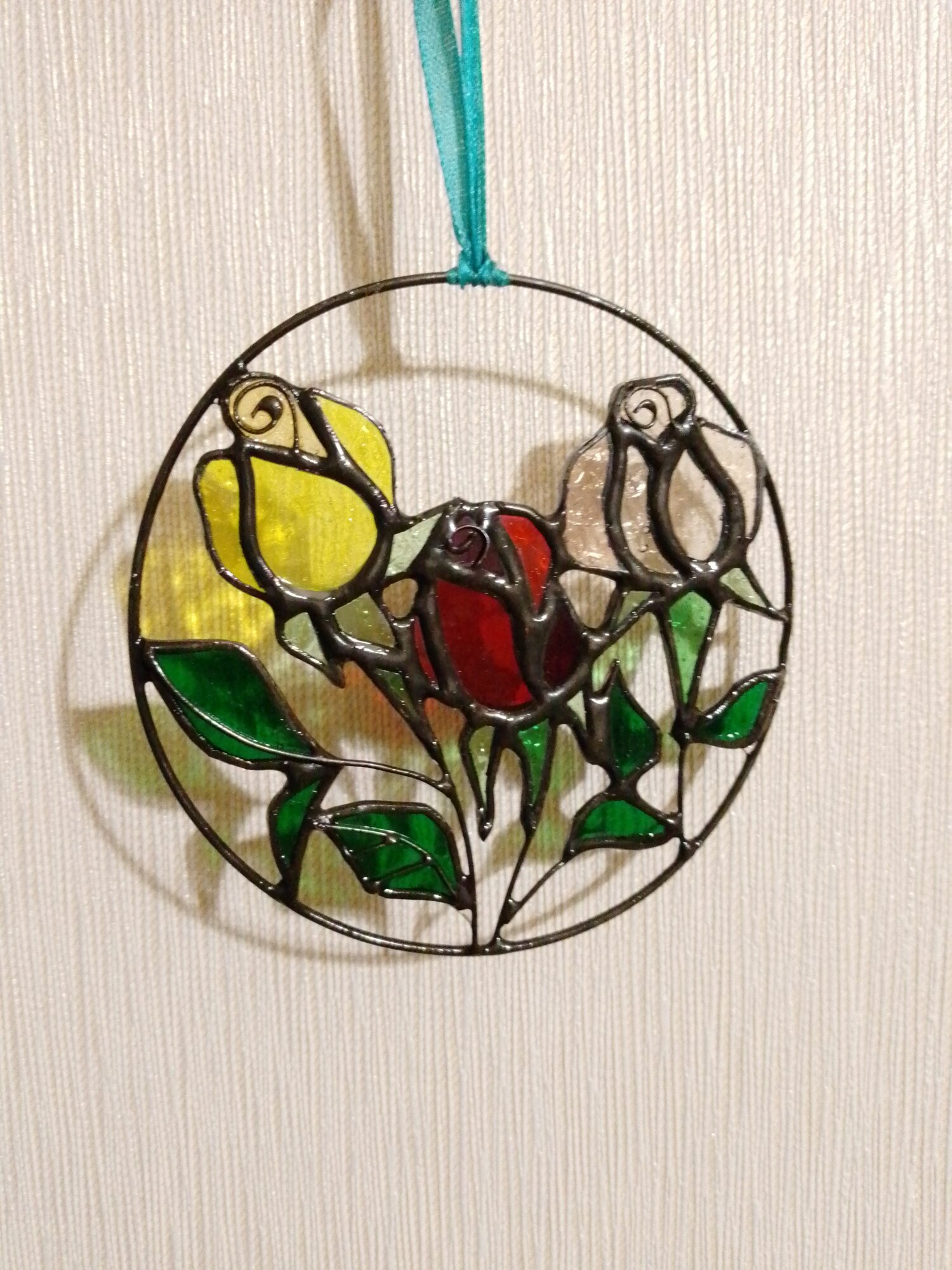 Витражная подвеска "Розы"
