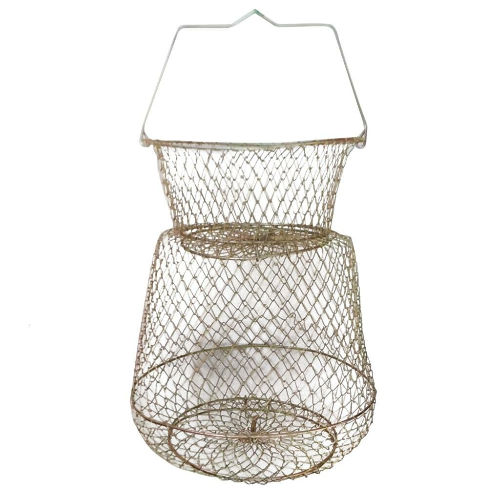 Портативная рыболовная корзина из оцинкованной стали, 33cm