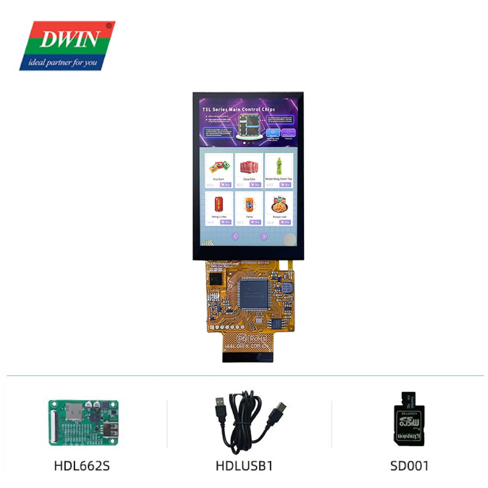 DWIN 3,5-дюймовый ЖК-дисплей DMG48320F035_01W Black CTP set