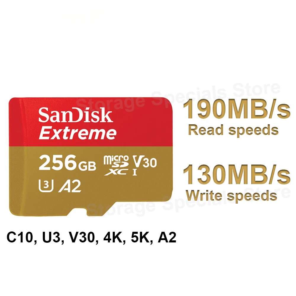SanDisk Micro SD карта памяти 64G 128G 256G 512G 1TB 2TB 256G-1PCSc