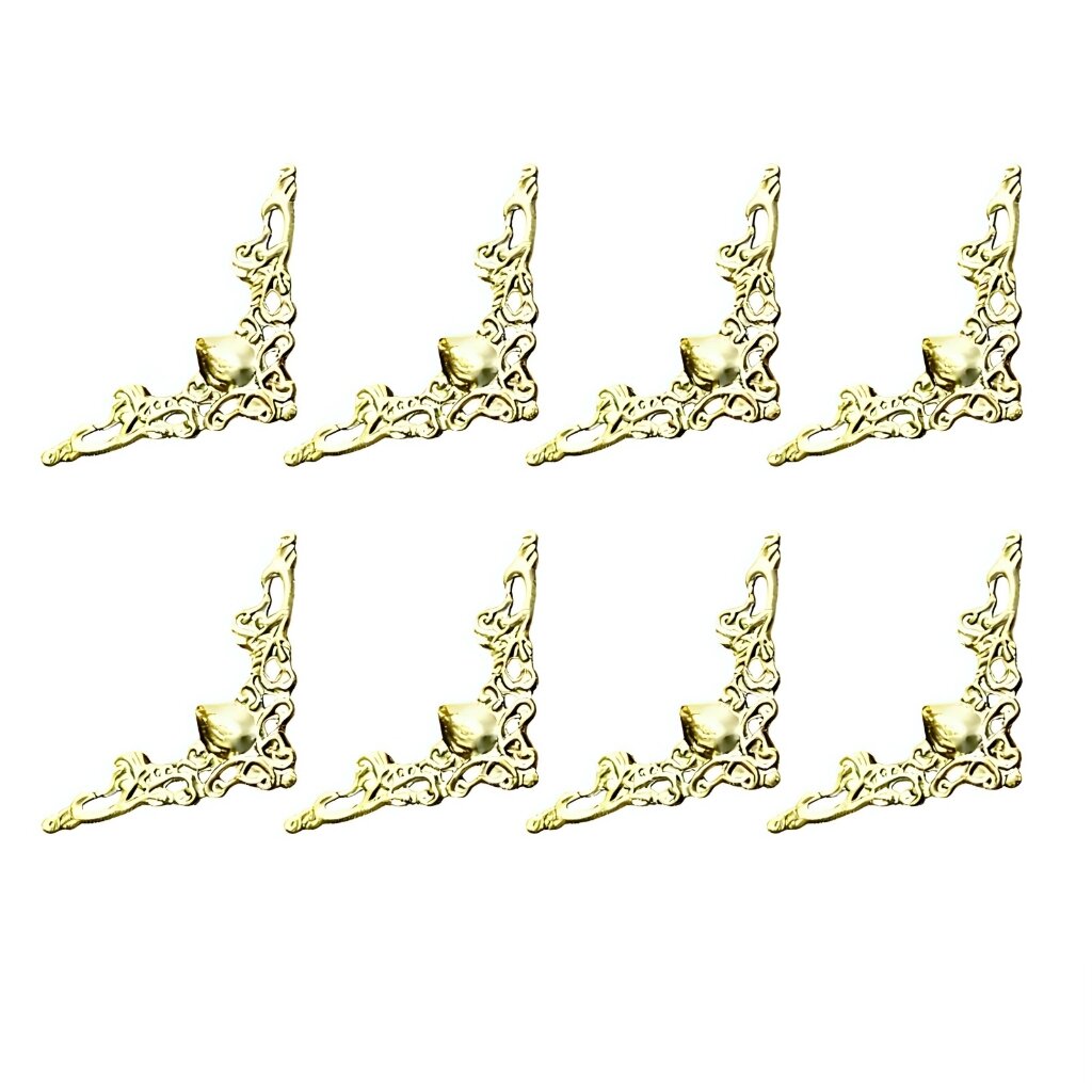 1 комплект из 8 декоративных металлических книжных угловых защитных чехлов-большой размер-золотой стиль