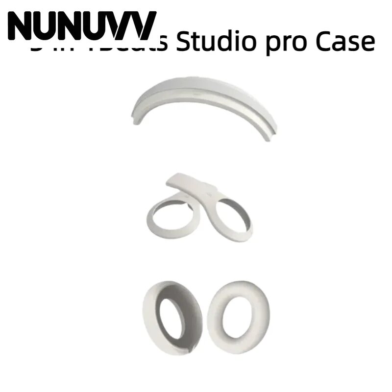 Силиконовый чехол для наушников Beats Studio Pro White 3-1