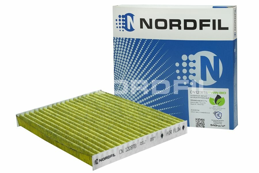NORDFIL Фильтр салона для антибактериальный TWIN BIO Great Wall Hover H3 08- / H5 / HAVAL 5 10-/ HAVAL H5 14-