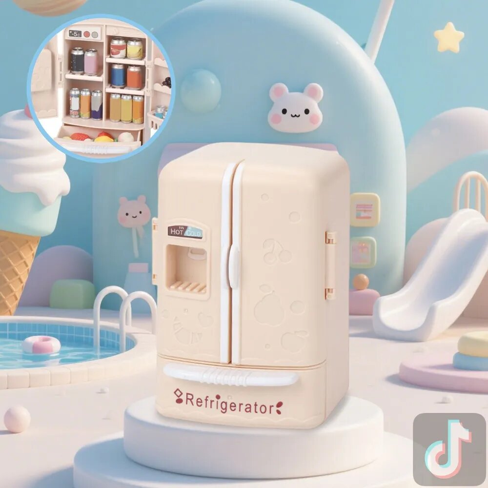 Миниатюрная игрушка-имитация еды, холодильник, декорация для кухни