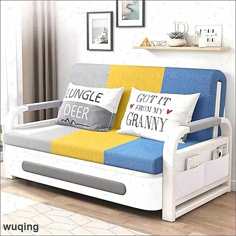 Диван раскладной, механизм Юниор, 88х90х90 см, лазурный