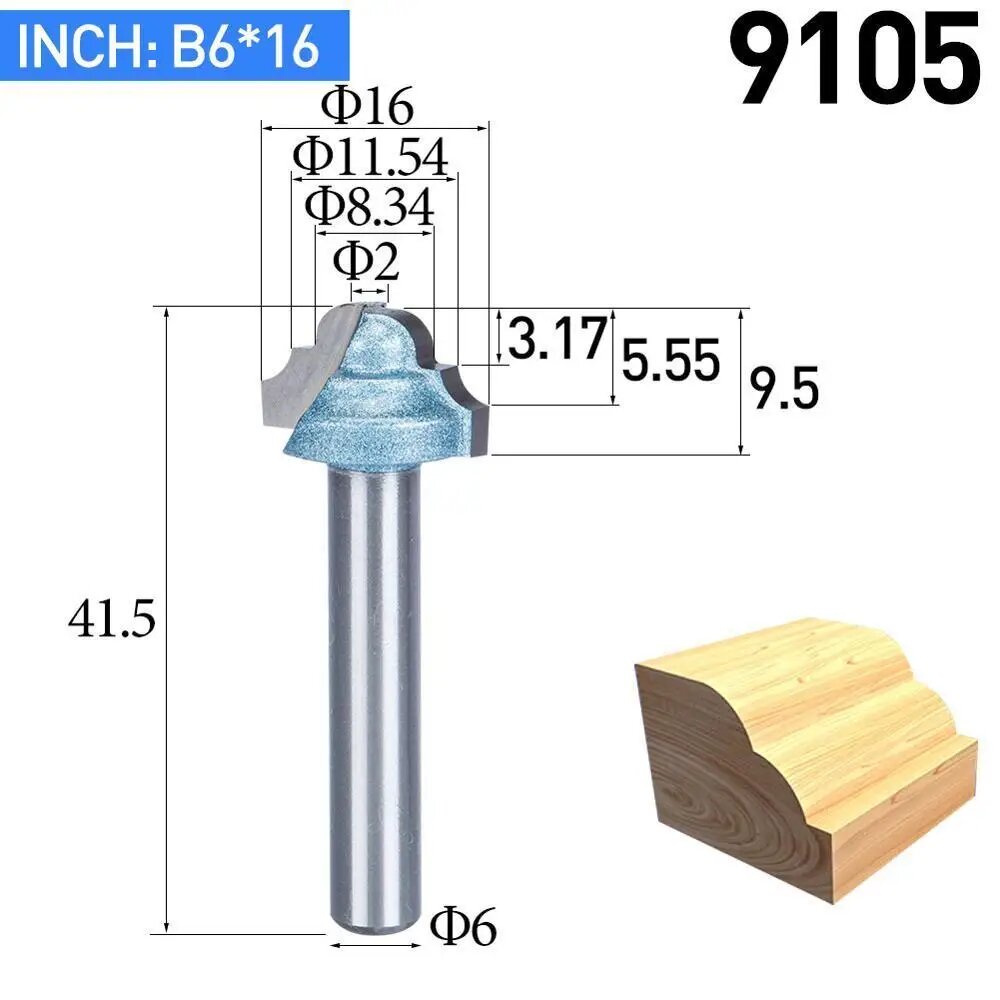 Фреза для резьбы по дереву Boboaldo 6 мм 9105