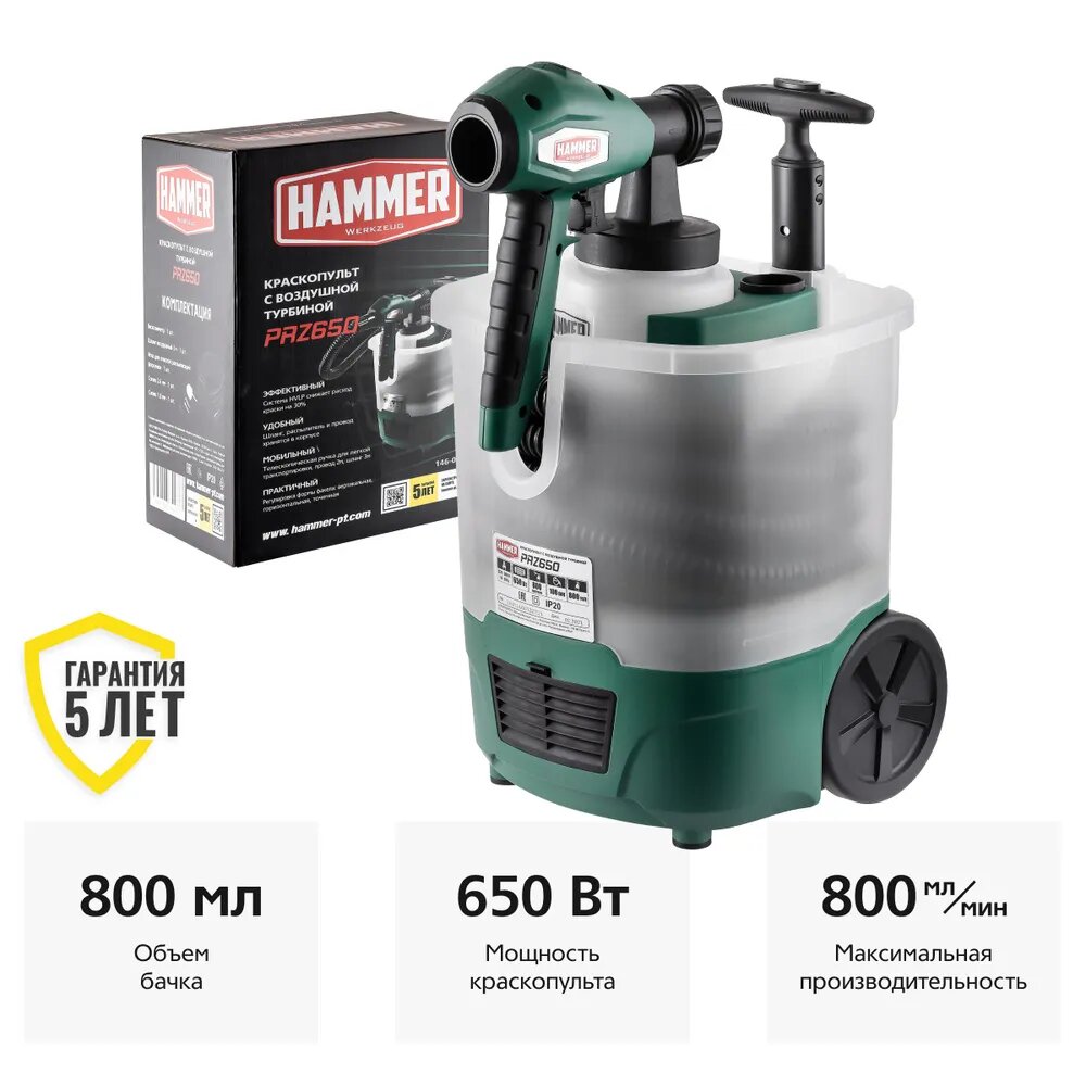 Краскопульт / краскопульт электрический HAMMER PRZ650