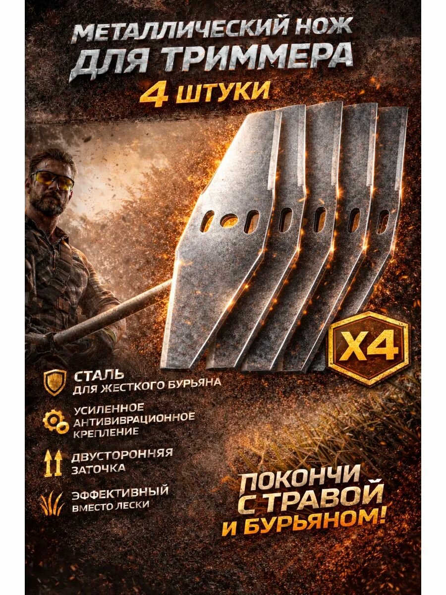 Металлический нож для триммера и мотокосы