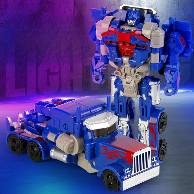 Одношаговая трансформация робота-автомобиля Optimus Prime и Bumblebee с моделями динозавров и танков