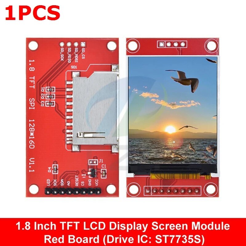 1.8" TFT LCD экран ST7735S, красный модуль