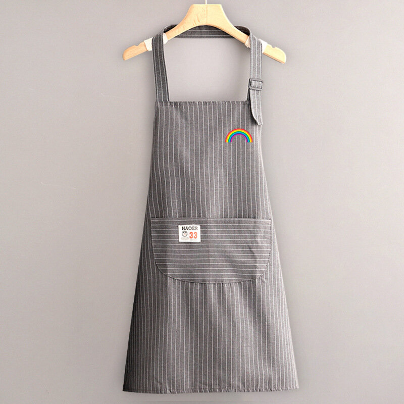Хлопково-льняной фартук с длинными рукавами для кухни, дышащий и устойчивый к пятнам, фартук для готовки, новая женская рабочая одежда для офиса.