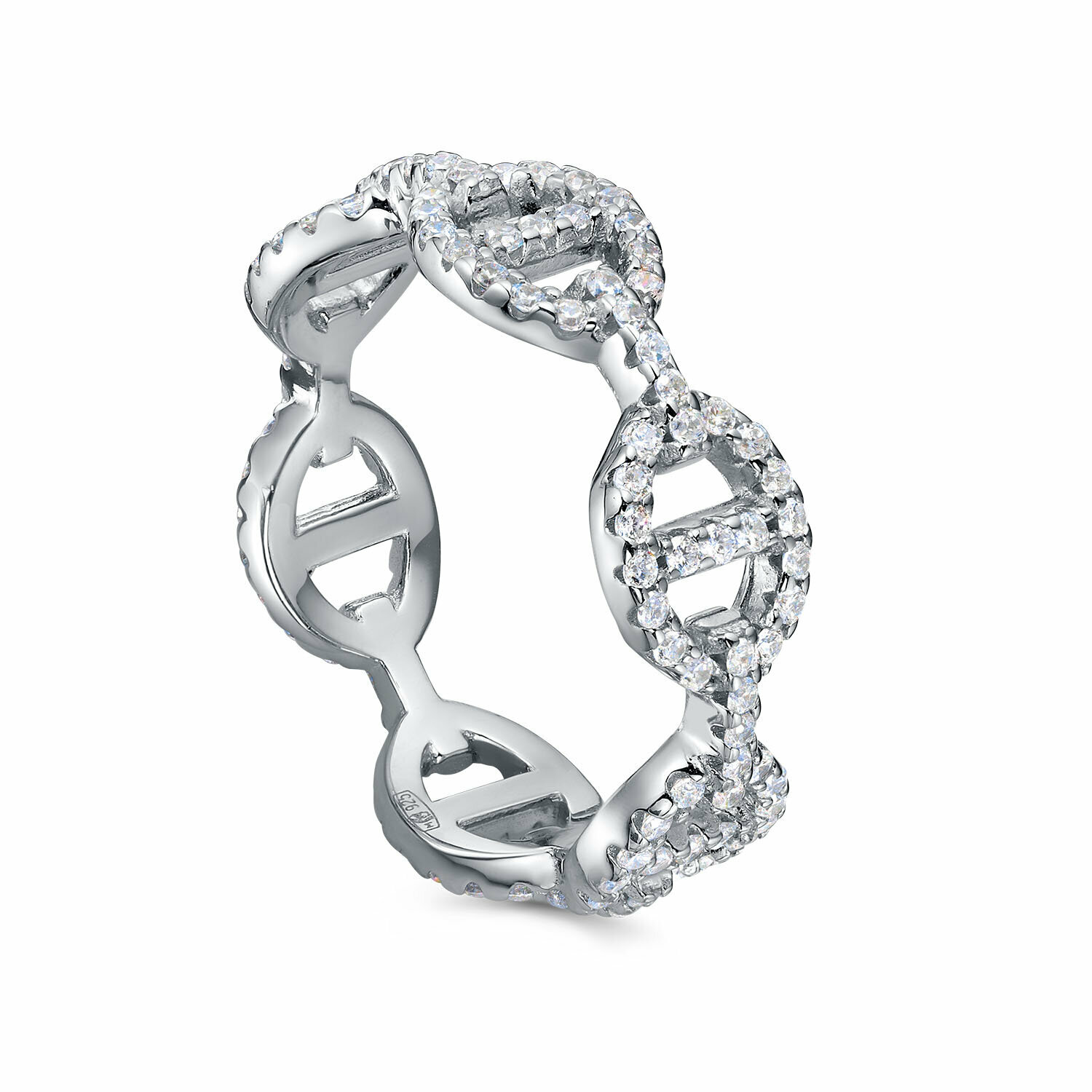 Кольцо, серебро, 925 проба, фианит