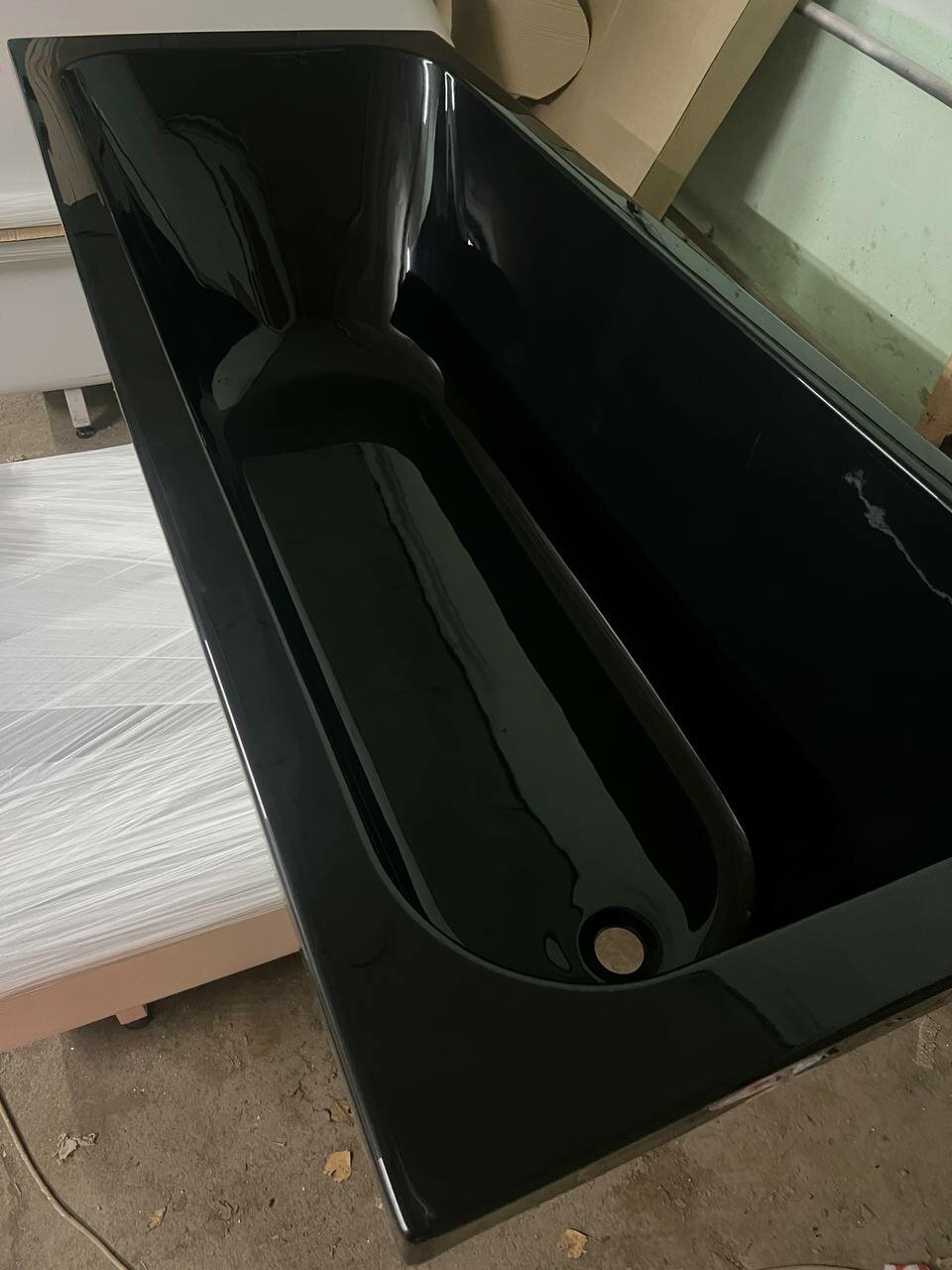 Ванная "AquaET" , акриловая, прямоугольная, 170х70 см, черная, отдельностоящая