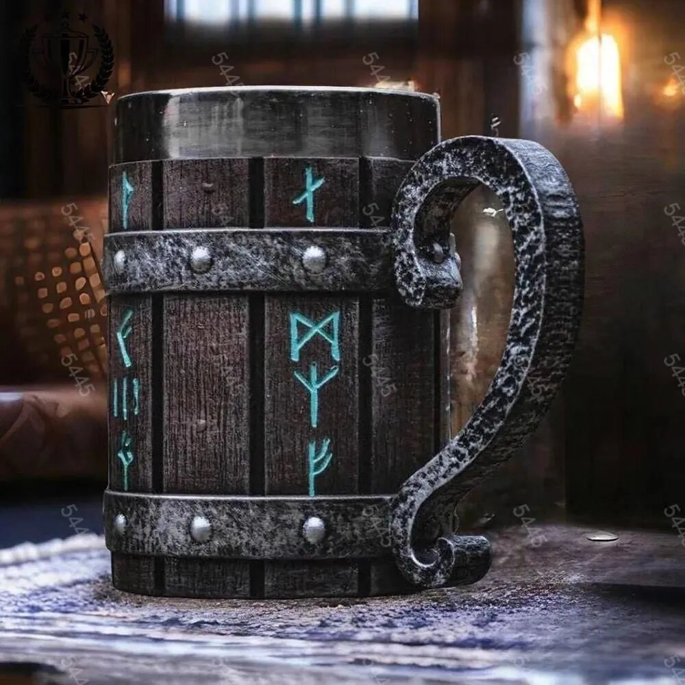 Кружка пивная из нержавеющей стали 500 мл, серо-черная, с подстаканником, 1 шт