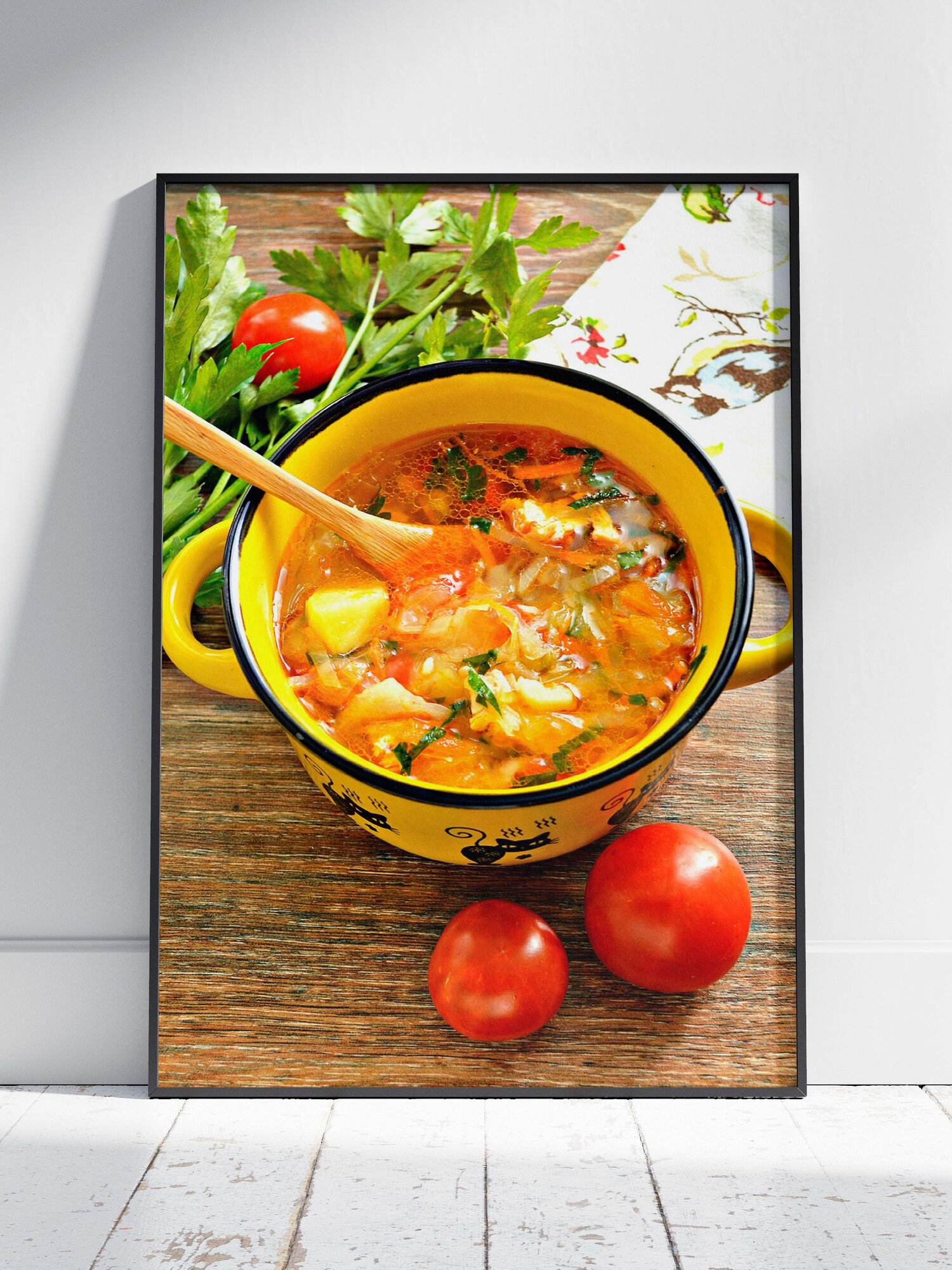 Плакат на стену для интерьера Кулинария и Гастрономия (Щи) - Постер по еде и готовке формата A4 (21x30 см)