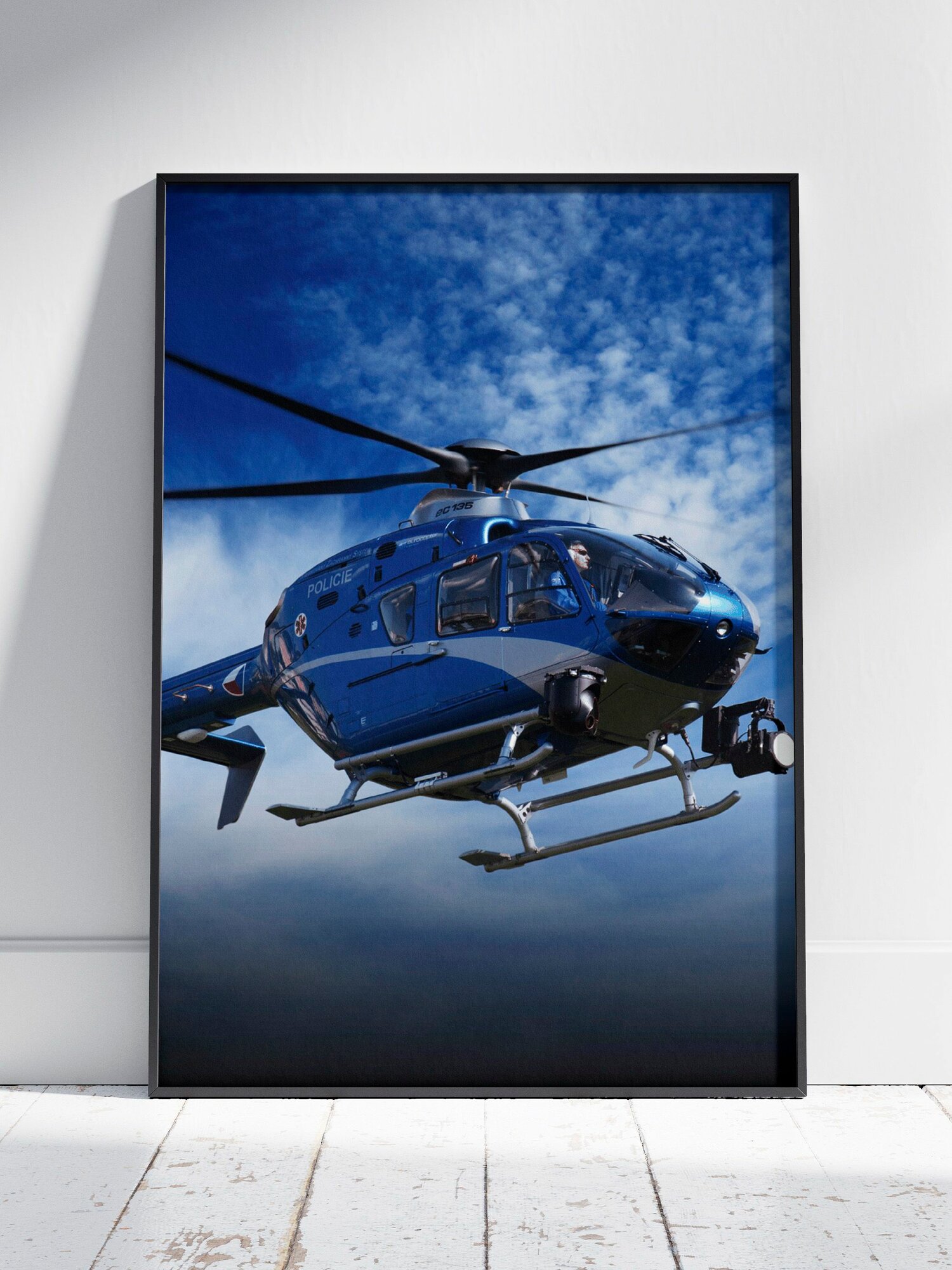 Плакат на стену для интерьера Транспорт и техника (Вертолёт Еврокоптер - Helicopter Eurocopter 2) - Постер по машине формата A4 (21x30 см)