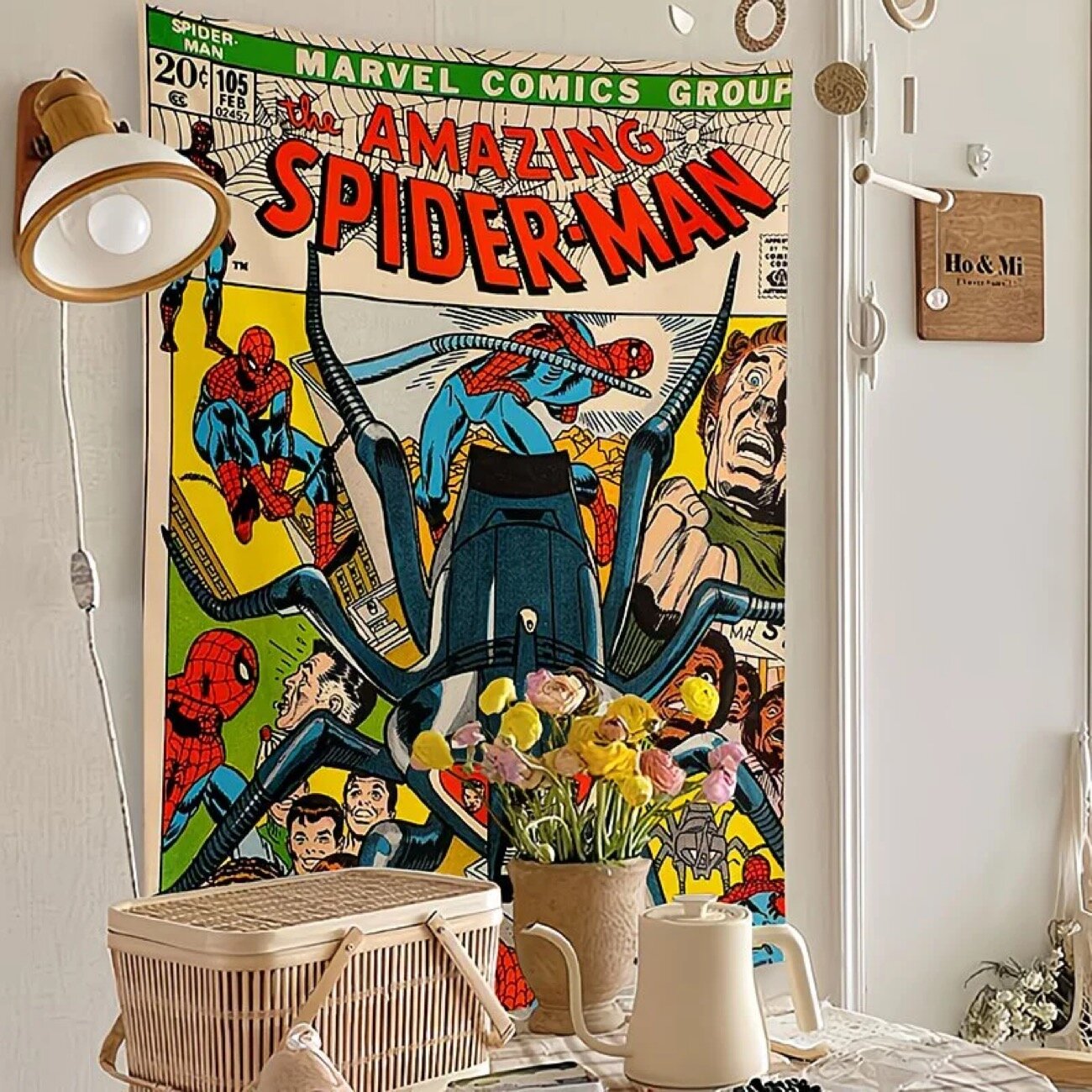 Брезентовый подвесной коврик Marvel с изображением Человека-паука, Настенный декор для детской комнаты, мультяшный Человек-паук, фоновая ткань, гобелен, домашний Настенный декор, P3, 200x150cm
