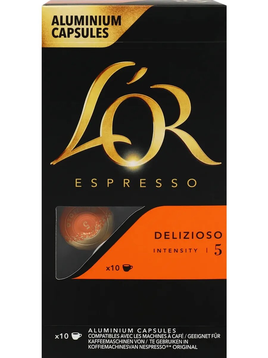 Кофе L'Or Espresso Delizioso Франция для системы Nespresso, 47 капсул Молотый в алюминиевых капсулах Натуральный Жареный