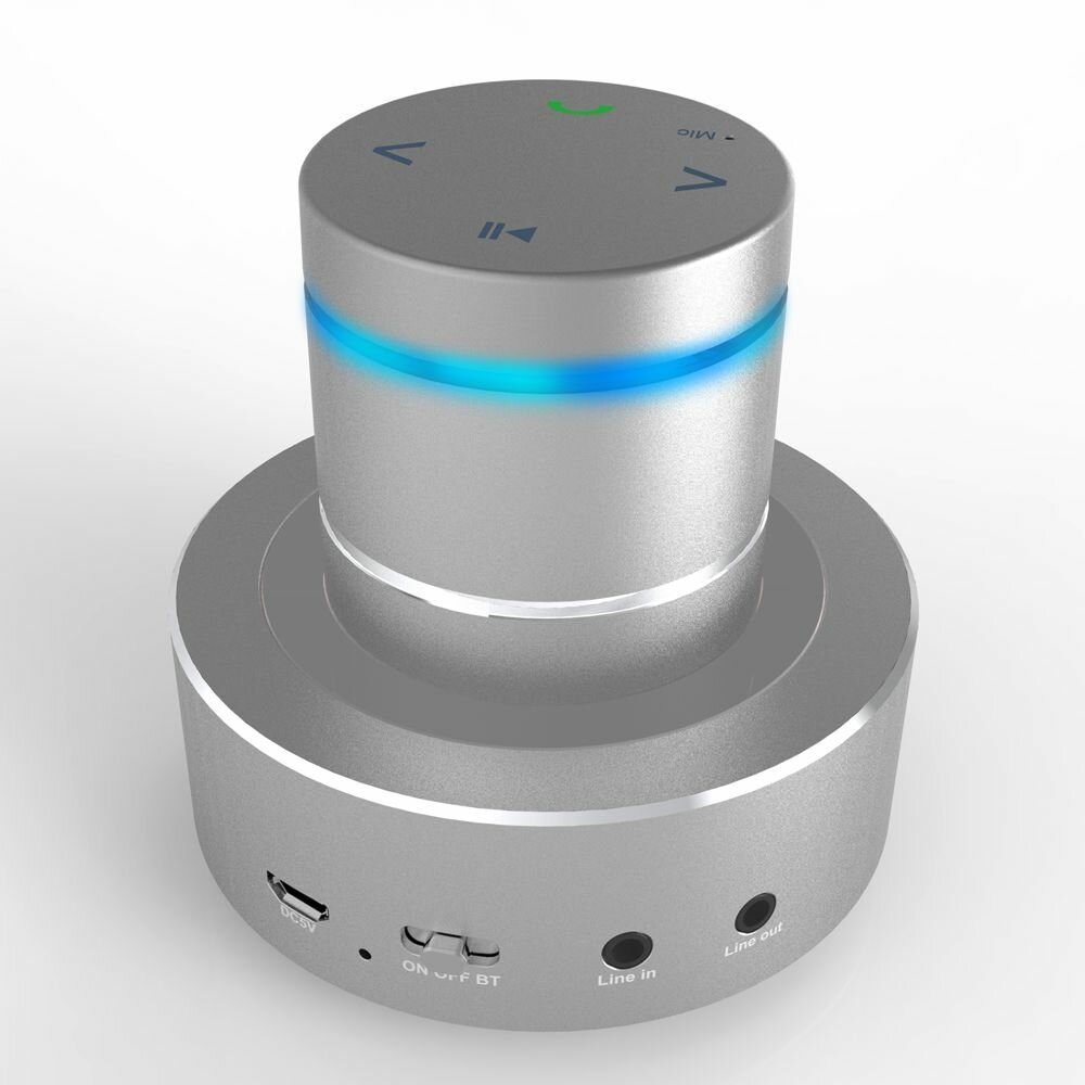 Серебристая версия Adin 26W портативной беспроводной Bluetooth-колонки S8BT, мини-акустика с резонансным звуком и сабвуфером, колонка для вибрации соседнего потолка