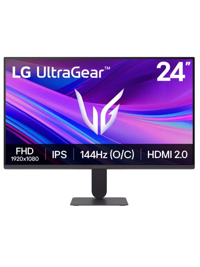 Монитор 23.8" LG, UltraGear 24G411A-B, IPS, 1920x1080, 144Гц, 16:9, Фиолетово-серый